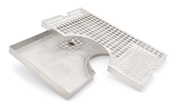 12"x7" Cutout Stainless Steel Drip Tray - With Drain – Draft Warehouse